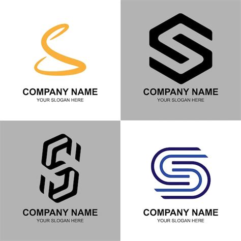 편지 S 벡터 브랜드 아이덴티티 기업 로고 디자인 컬렉션 프리미엄 벡터