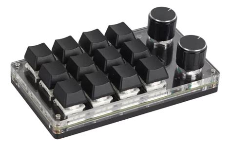 Programmable Macro Keyboard 2 Knobs Blue Black 12 Keys Mini Mercadolivre