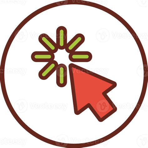 Cursor Mouse Flat Icon In Circle PNG