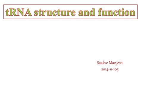 Trna Structure And Function Pptx Programming Languages Computing