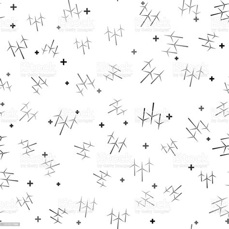 검은 바람 터빈 아이콘 흰색 배경에 원활한 패턴을 격리 풍력 발전기 기호입니다 풍차 실루엣 전력 생산을 위한 풍차 벡터 일러스트레이션 가능성에 대한 스톡 벡터 아트 및 기타