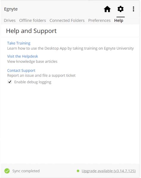 Auto Upgrade Capabilities In The Desktop App Egnyte