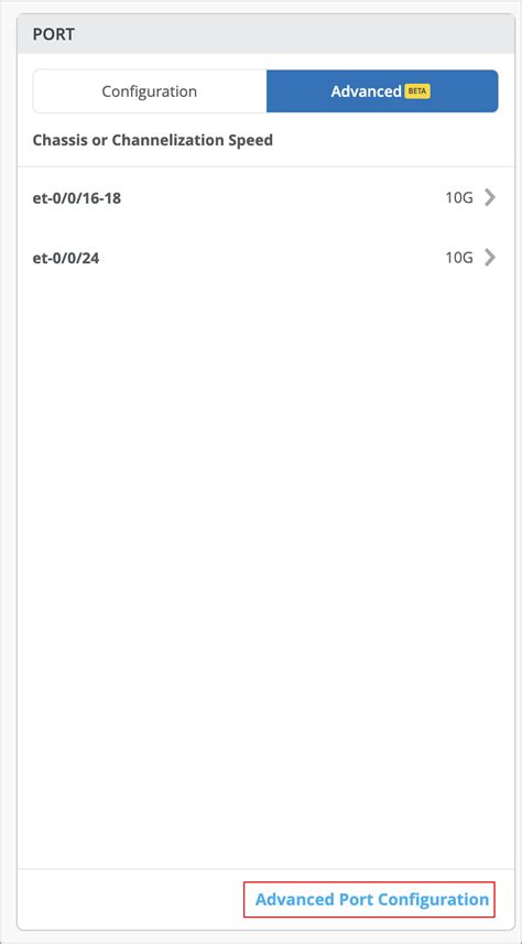 Configure Port Speed Mist Juniper Networks