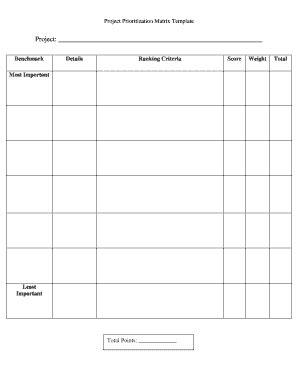 Fillable Online Project Prioritization Matrix Template Fax Email Print PdfFiller