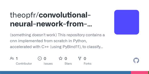 GitHub Theopfr Convolutional Neural Nework From Scratch Something Doesn T Work This