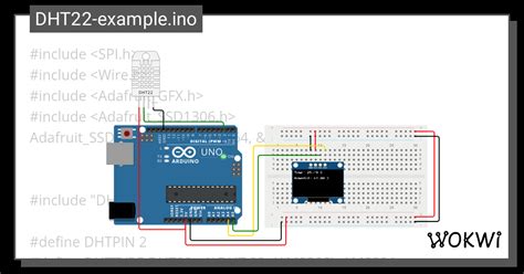 DHT22 Con Pantalla Oled Copy Wokwi ESP32 STM32 Arduino Simulator