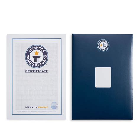 Internal Record Holder Certificate Guinness World Records