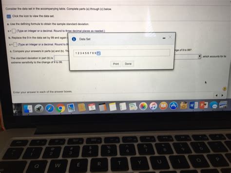 Solved Consider The Data Set In The Accompanying Table
