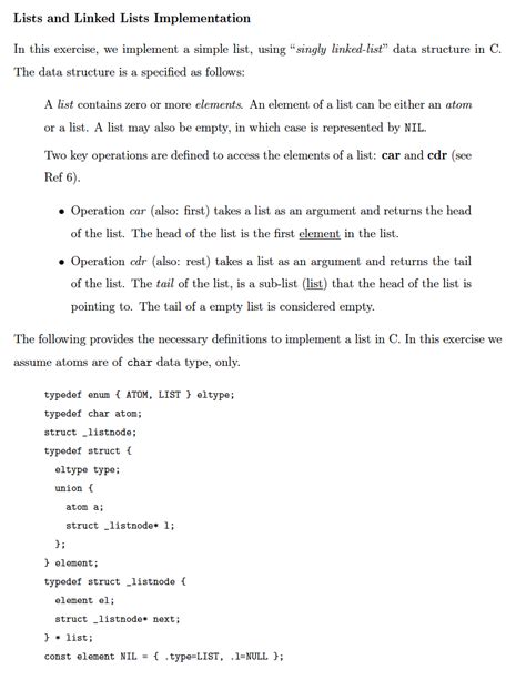 Solved Lists And Linked Lists Implementation In This