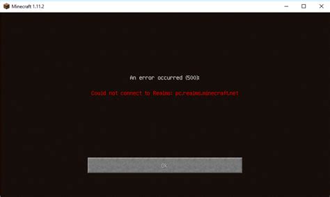 V1112 Realms Connection Error Unmodified Minecraft Client Support