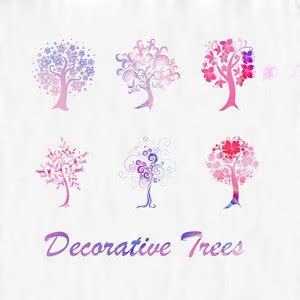 Decorative Trees Photoshop Brushes