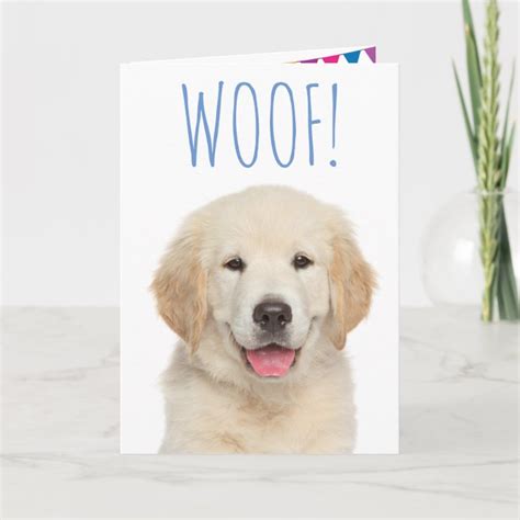 Carte Golden Retriever Mignon Chiot Anniversaire Zazzle Fr