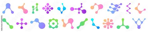 Colorful Metaball Shapes Collection With Gradient Elements Connected
