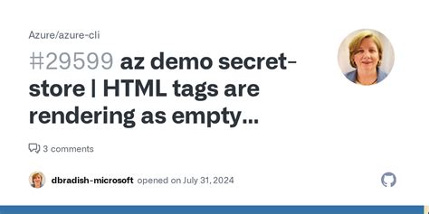 Secret Store Html Tags Are Rendering As Empty Parameter Values In Reference · Issue 29599
