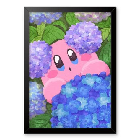 Quadro E Poster Kirby Nas Flores Quadrorama