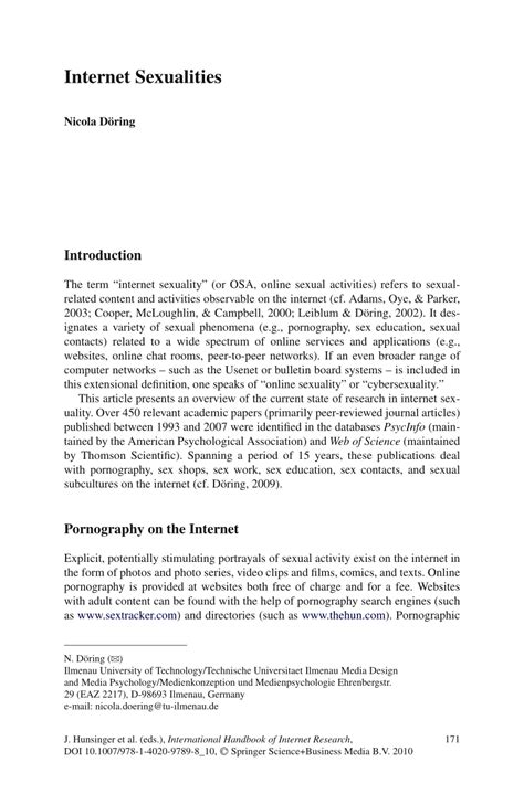 Pdf Internet Sexualities