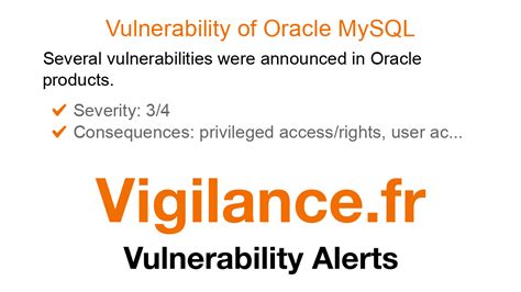 Vulnerability About Oracle Mysql Vulnerabilities Of July 2021 Vigilancefr
