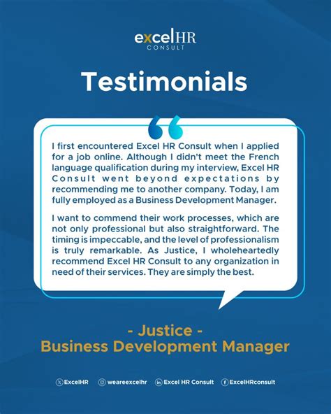 Excel Hr Consult On Linkedin Excel Testimonialmonday Excelrecruitment Customeroriented