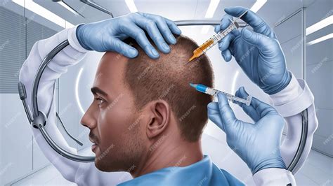 Premium Photo Back View Man Getting Scalp Prp Treatment
