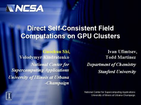 direct selfconsistent field computations on gpu clusters guochun