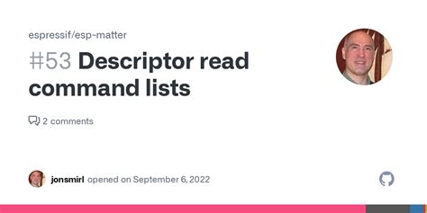 Descriptor Read Command Lists · Issue 53 · Espressifesp Matter · Github