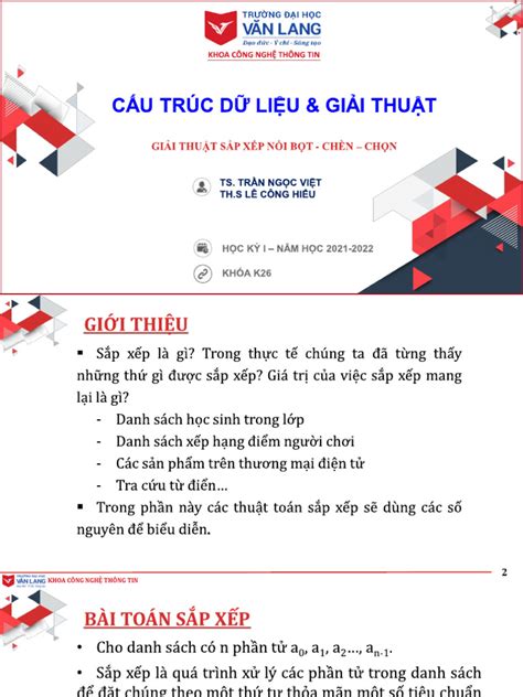 Ctdl Gt Ch 02 Bubble Sort Insertion Sort Selection Sort Pdf