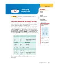 Classifying Polynomials Study Notes Pre Calculus Docsity