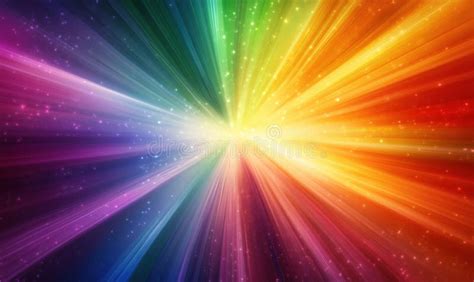 Colorful Light Rays Radiating From Center Creating Vibrant Rainbow