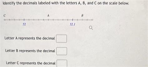 Solved Identify The Decimals Labeled With The Letters A B