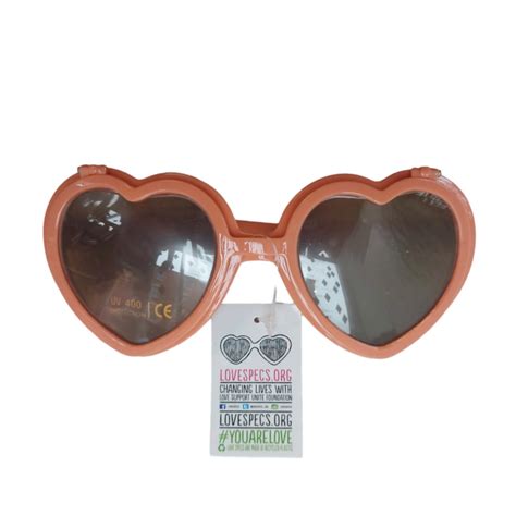 Heart Shape Diffraction Sunglasses Peach Love Specs