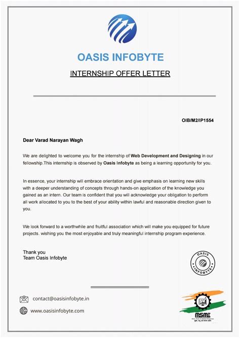 Varad Wagh On Linkedin Webdeveloper Internship Oasisinfobyte