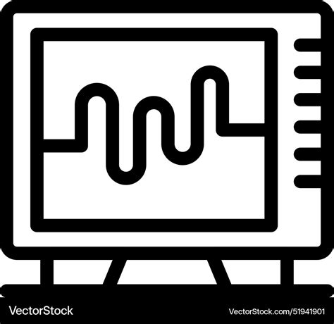 Oscilloscope Showing Sinusoidal Signal Icon Vector Image