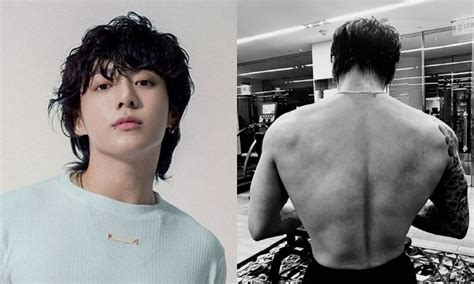 방탄 정국 상탈 후 역삼각형 등 근육 공개 센캐 되고 파