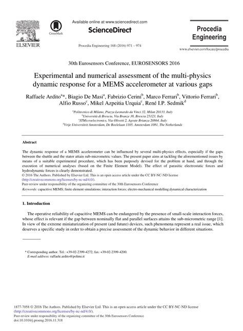 Pdf Experimental And Numerical Assessment Of The Multi Physics