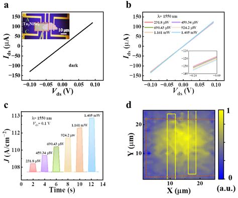 Visible Near Infrared Photodetection Based On Ta2nise5 Wse2 Van Der