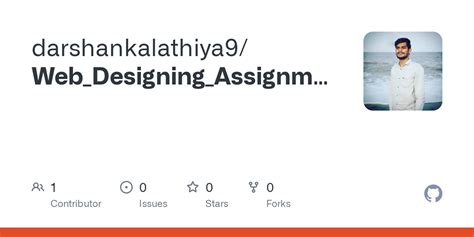 GitHub Darshankalathiya Web Designing Assignments