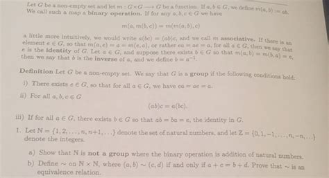 Solved Let G Be A Non Empty Set And Let M G× G → G Be A