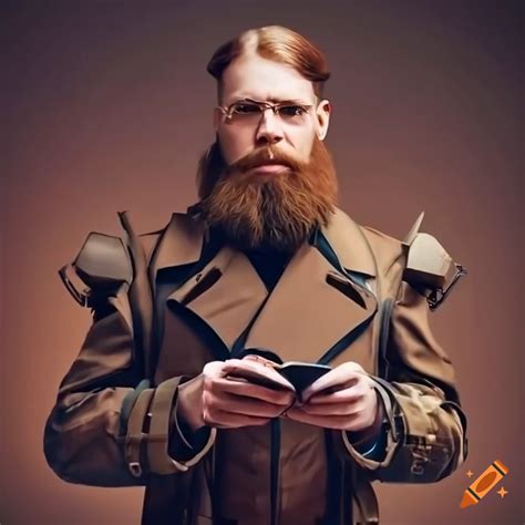 Portrait Of A Stylish Man In Futuristic Steampunk Attire On Craiyon