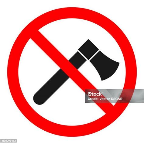 삼림 벌채 금지 표시 이다입니다 빨간색 동그라미 밖으로 교차 도끼 벡터 원형에 대한 스톡 벡터 아트 및 기타 이미지 원형 자르기 아이콘 Istock