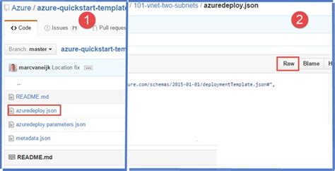 how to create an azure virtual network by using a deployment template canarys