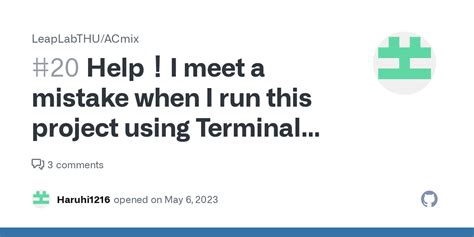 help！i meet a mistake when i run this project using terminal；picture is as followed · issue 20