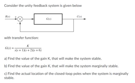 consider the unity feedback system is given below r s c s g with