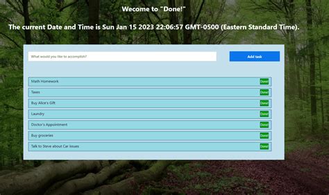 GitHub Andy Done A To Do List Application With User Input Clock Functionality And