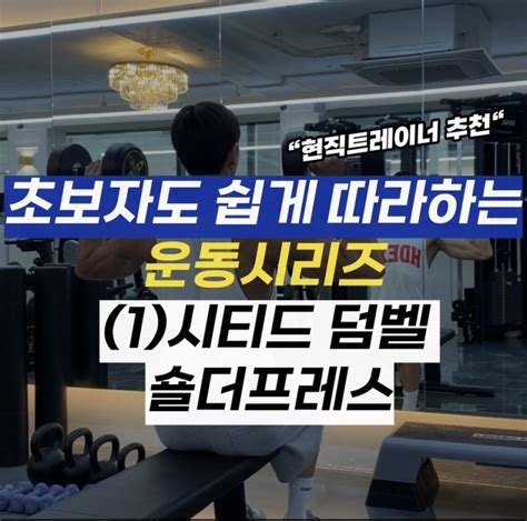 초보자가 하기 좋은 어깨 운동 시티드 덤벨 숄더프레스 네이버 블로그