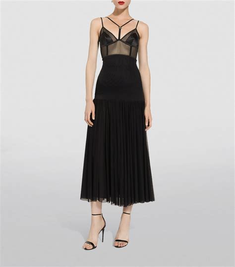 Womens Dolce And Gabbana Multi Sheer Corset Midi Dress Harrods Uk