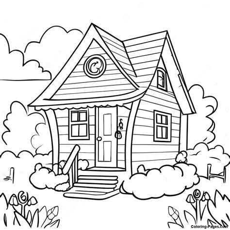 Dreamy Taylor Swift Folklore Cottage Coloring Page Coloring