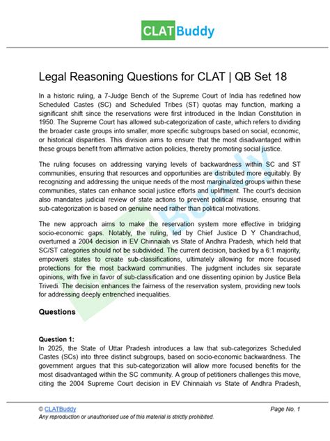Legal Reasoning Questions For Clat Qb Set 18 Pdf Legal Reasoning Questions For Clat Qb Set 18 Pdf