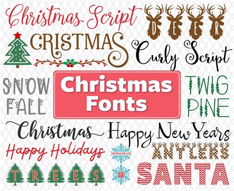 Christmas Fonts Ttf Svg Png Christmas Script Christmas Font Monogram