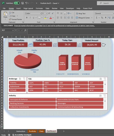 Microsoft Excel Stocks Tracker Etsy