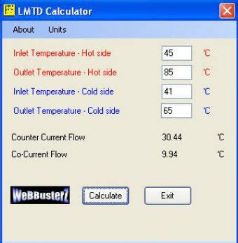 Log Mean Temperature Difference Calculator Download Calculate The Temperature Driving Force